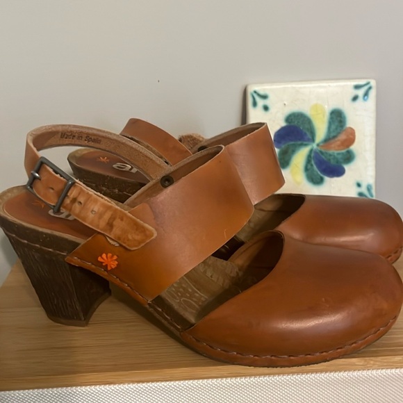 the art company | Shoes | The Art Company Cognac Clog Platform Sandals ...
